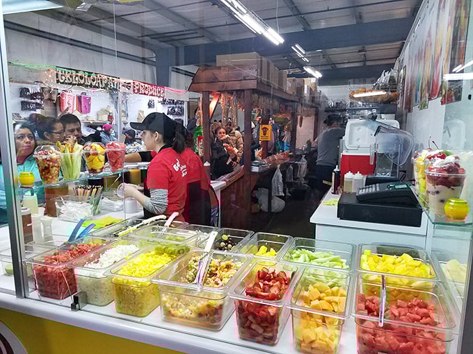 Fruit stand paradise! These vibrant displays of fresh produce could convert even the most dedicated cheese-and-bratwurst Wisconsinite into a temporary health enthusiast.