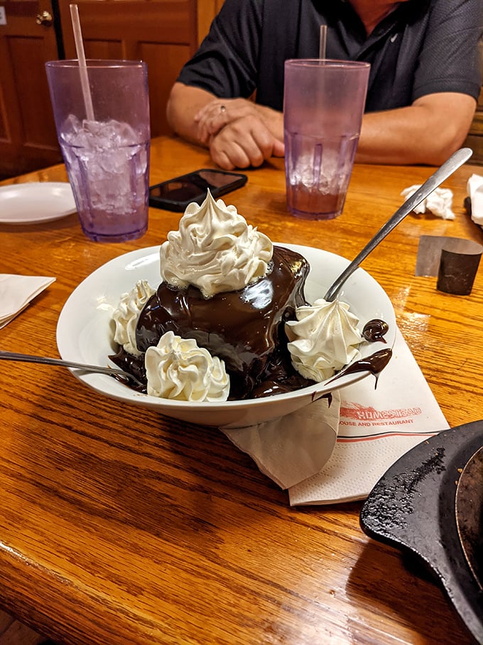 A chocolate dessert so decadent it should require a permission slip. Those whipped cream peaks aren't just garnish&mdash;they're essential diving boards into chocolate bliss.
