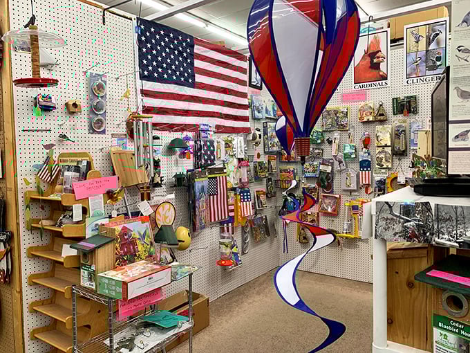 Stars, stripes, and everything nice! This patriotic corner showcases Americana collectibles that celebrate nostalgia with red, white, and blue flair.