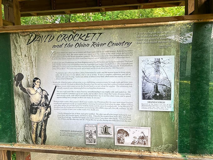 David Crockett didn't need Instagram to become a legend. This historical marker reminds us that Tennessee was wild long before Broadway in Nashville.