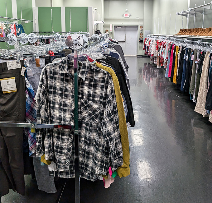Flannel shirts as far as the eye can see. The unofficial uniform of both lumberjacks and indie rock bands since 1992.