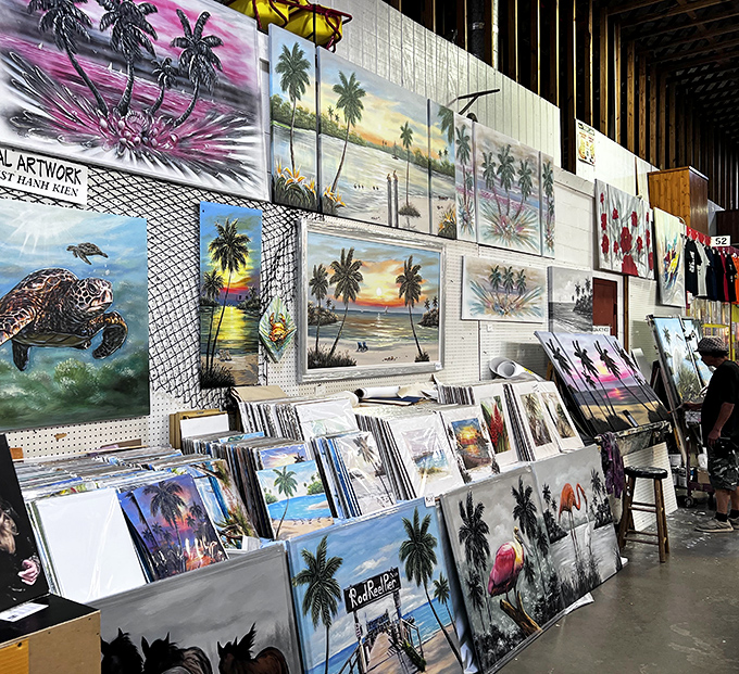 Florida sunsets and sea turtles immortalized on canvas&mdash;beach house d&eacute;cor that screams "I've been to paradise" without saying a word.