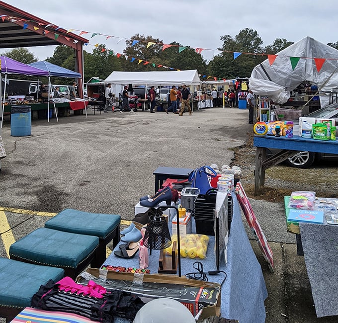 Weekend warriors set up shop under tents and canopies, creating a temporary marketplace where haggling is not just allowed but expected.