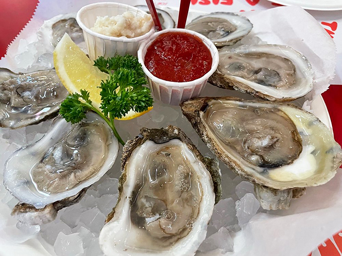 Fresh oysters on ice &ndash; nature's perfect appetizer. These briny treasures need nothing more than a squeeze of lemon and perhaps a silent thank you to the sea.