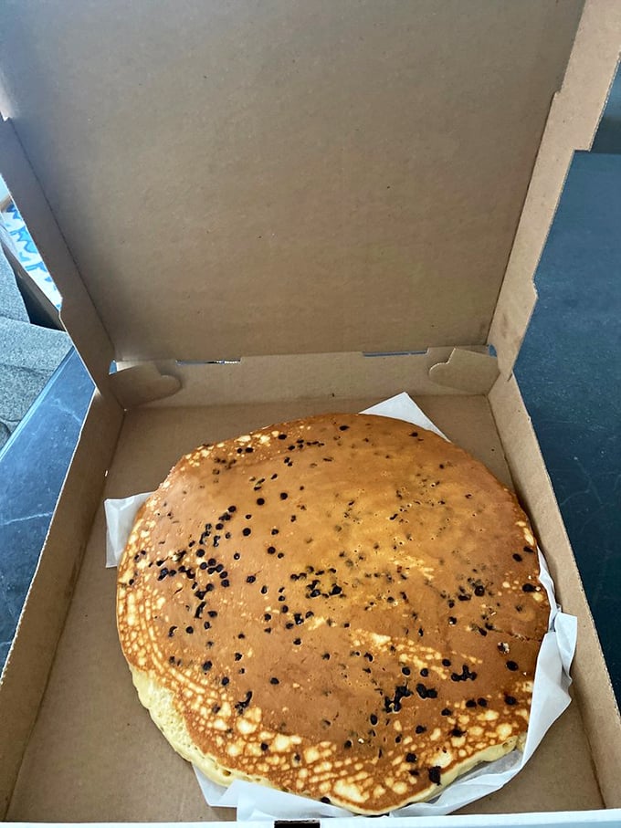 When pancakes are this good, they deserve their own special delivery system. The to-go box that says "I'm serious about my breakfast."