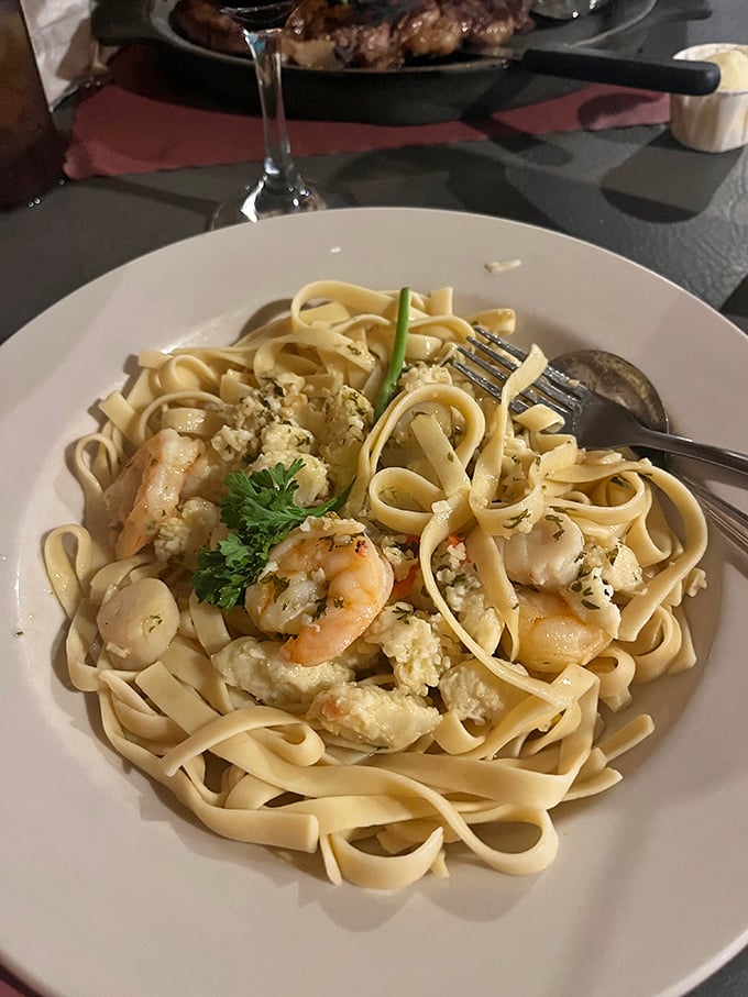 Fettuccine that would make an Italian grandmother nod in approval. Those shrimp aren't just seafood&mdash;they're little flavor bombs waiting to detonate.