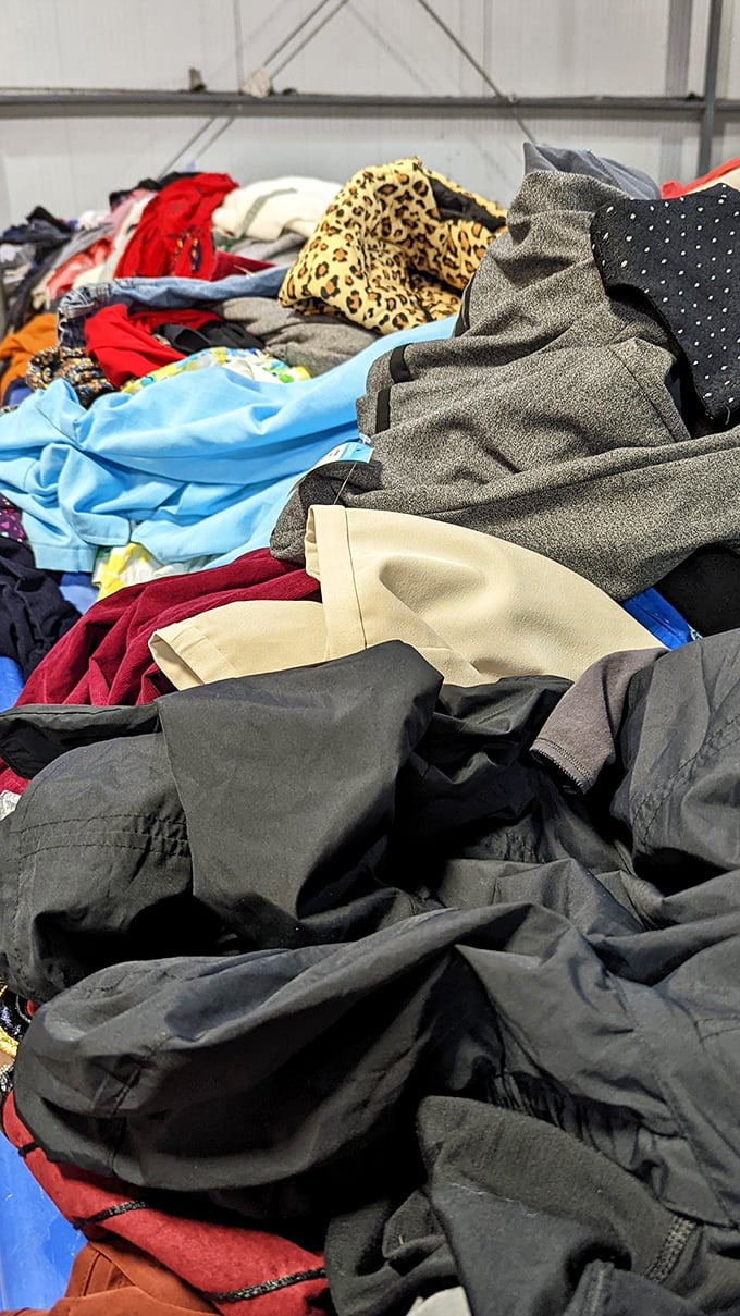Layer upon layer of fashion history waiting to be excavated. Somewhere in this textile archaeology dig lies the perfect vintage leopard print.