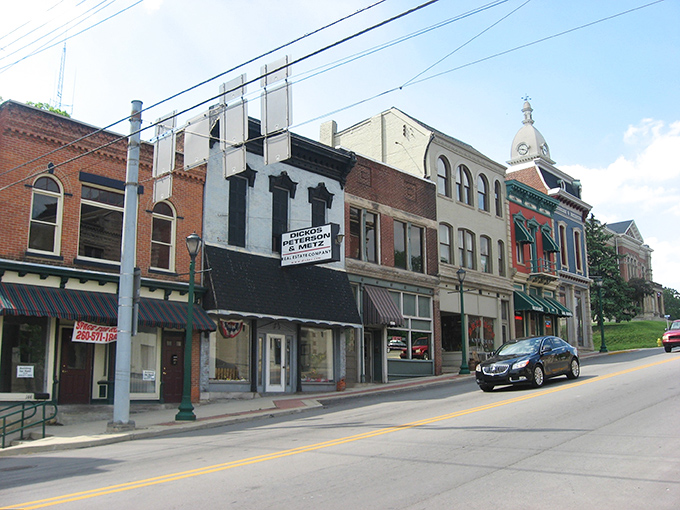 Main Street shops where the storefront windows still display merchandise rather than "For Lease" signs. A refreshing throwback to when downtown was everyone's favorite scroll.