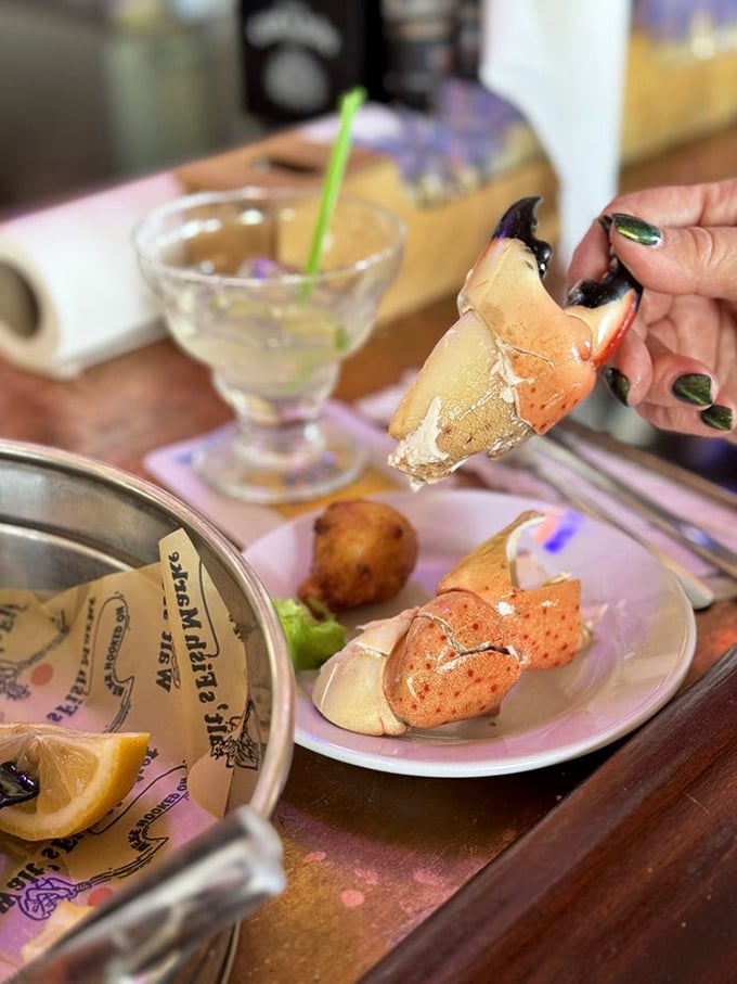 Stone crab claws &ndash; nature's perfect appetizer delivery system. Just crack, dip, and experience why Floridians mark their calendars for crab season.