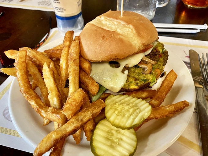 The veggie burger that could convert carnivores. Paired with fries so perfectly golden they deserve their own Instagram account.
