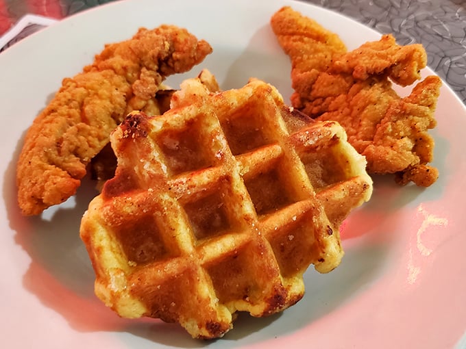 The perfect waffle doesn't exi&mdash; Oh wait, here it is, with that golden crisp exterior that makes you forget about your diet resolutions.