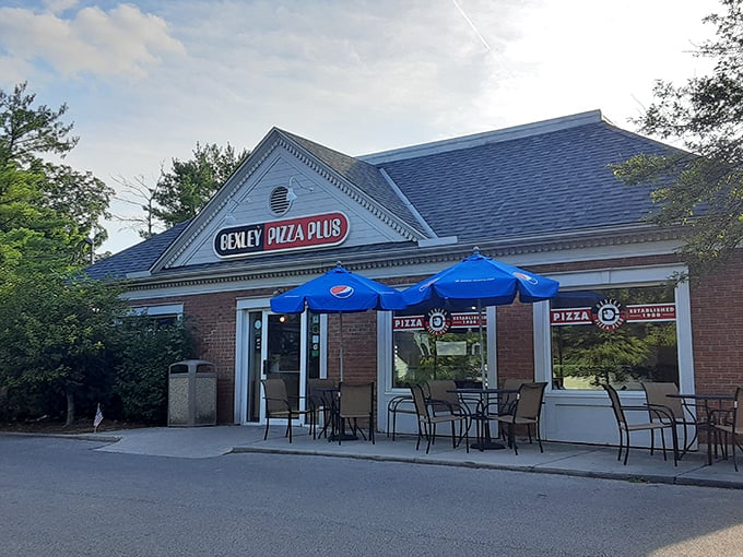 Suburban pizza paradise where the building's charm matches the quality of what's cooking inside.