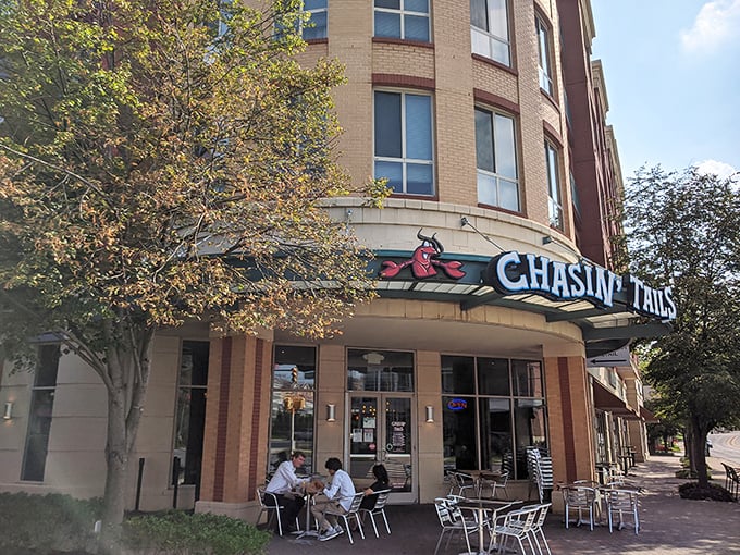 Chasin' Tails' corner spot brings a splash of New Orleans flair to Falls Church &ndash; those red umbrellas promise seafood worth celebrating.