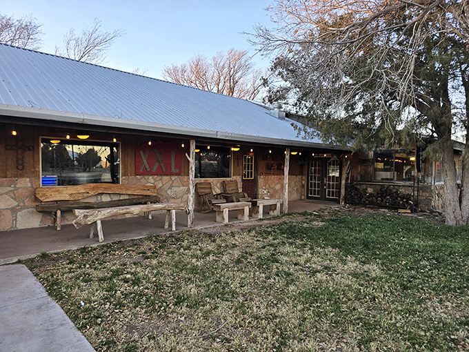 Those rocking chairs on Double XXL's porch aren't just for show – they're for the post-steak satisfaction sit.