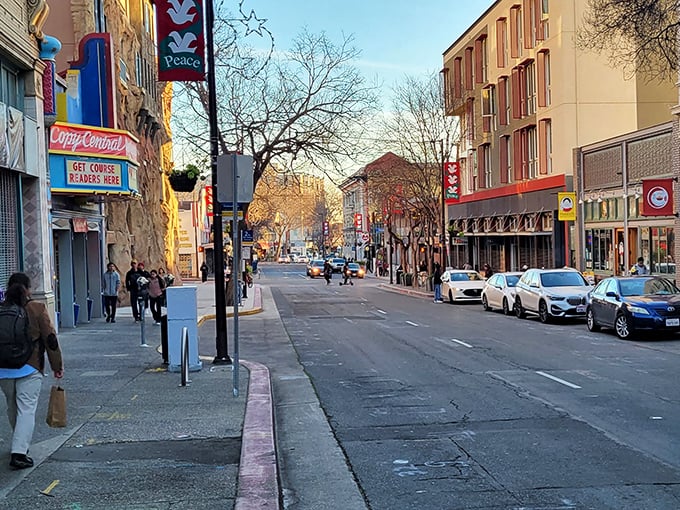 Eureka's colorful storefronts line streets where affordable coastal living meets Victorian-era charm. No Instagram filter needed here.