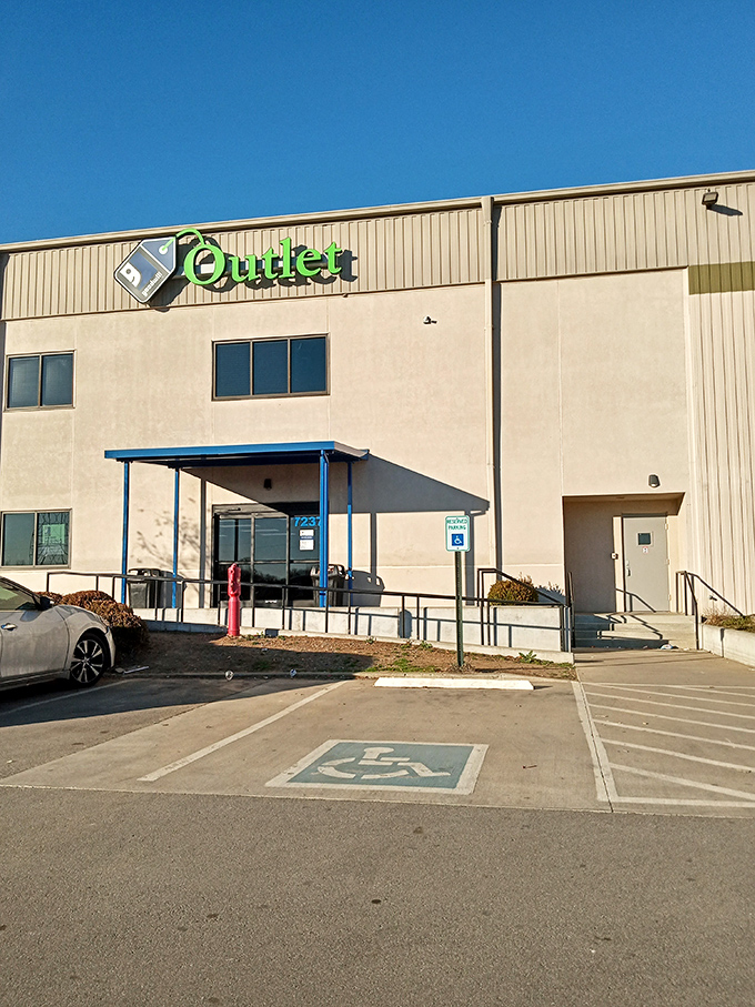 The final frontier of thrifting! Goodwill Outlet's industrial exterior hints at the treasure-by-the-pound adventure waiting inside.