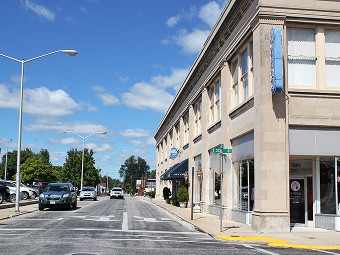 Jacksonville's downtown square looks like it's waiting for a parade to start or a classic car show to roll through at any moment.