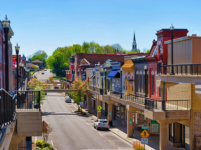 Morristown's Palace Theater marquee promises entertainment without the premium prices. Classic small-town charm with your Social Security intact.