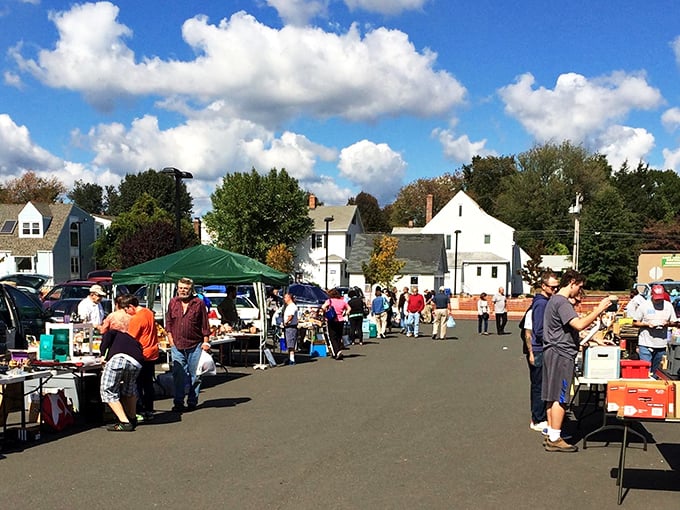 Sunny skies welcome you to the Newington Kiwanis Flea Market, where hidden treasures and friendly faces await your weekend discovery.