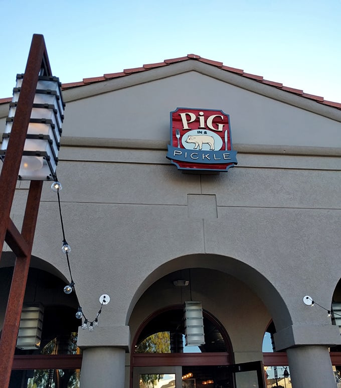 Pig in a Pickle's elegant arches suggest this isn't your typical roadside BBQ joint experience.