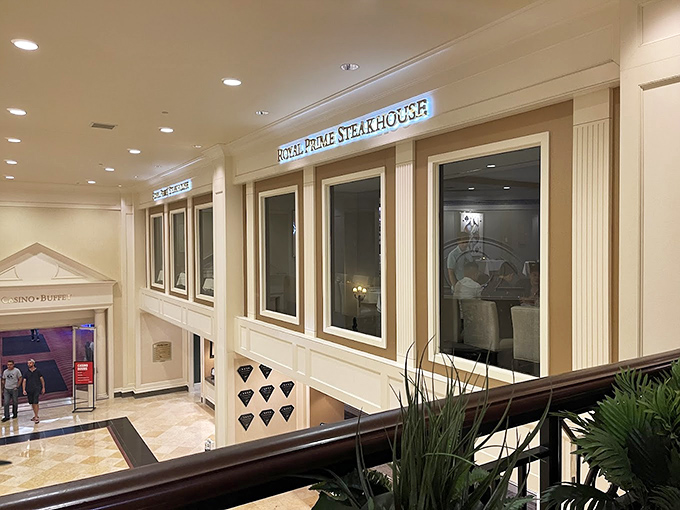 Royal Prime's elegant entrance feels like the steakhouse equivalent of rolling out the red carpet for your taste buds.