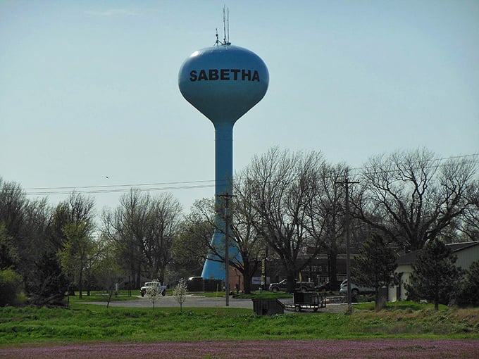 Sabetha's iconic water tower stands as a beacon for budget-conscious retirees seeking small-town charm and big savings.