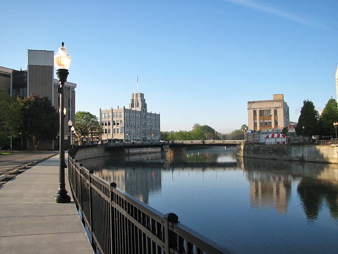 Sharon's historic orange-brick building stands like a warm welcome to a town where your retirement dollars stretch like saltwater taffy.