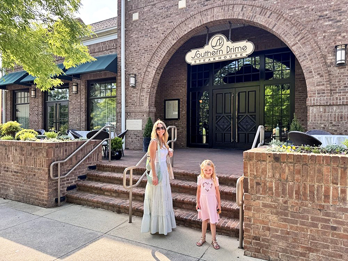 Southern Prime's elegant brick entrance says "special occasion" even when you're just treating Tuesday like it deserves better.