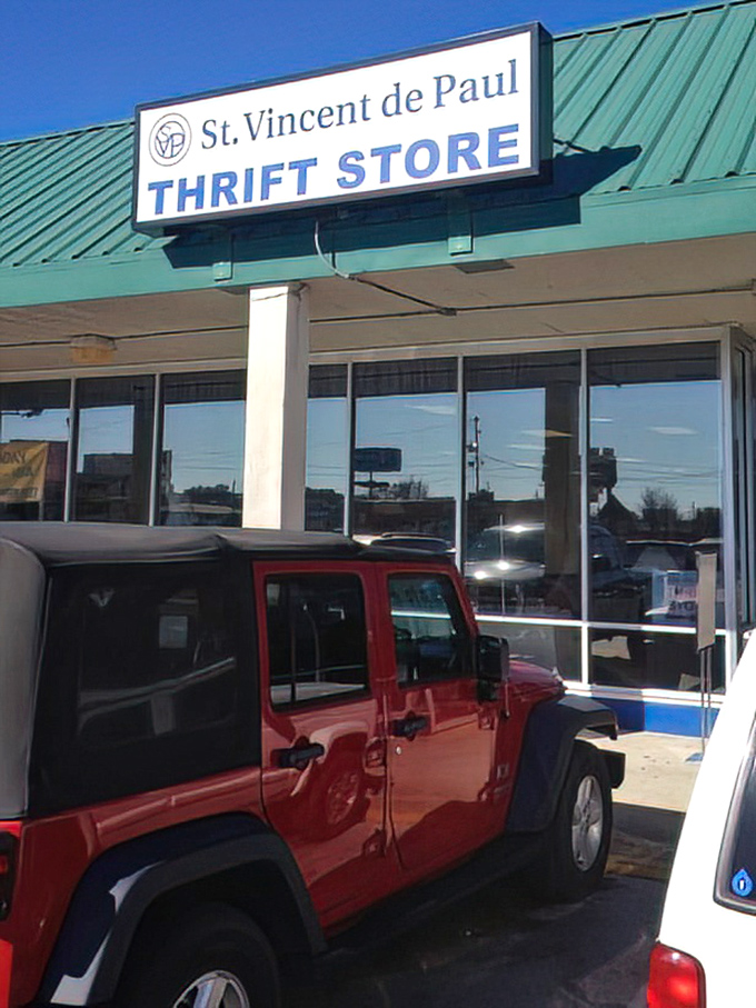St. Vincent DePaul's storefront might be simple, but inside lies a labyrinth of secondhand wonders.