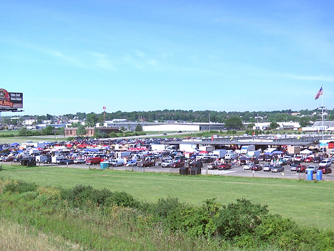 Follow the red ceiling beams down aisles packed with everything from vintage fire hydrants to yesterday's memories.