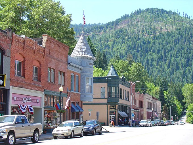Wallace's historic downtown looks like a movie set, where every brick building tells a story of Idaho's mining past.