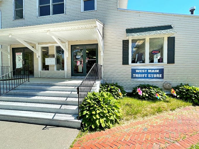 West Main Thrift's charming white clapboard building looks like it belongs on a Norman Rockwell canvas of small-town America.