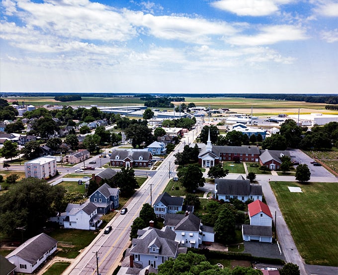 Bridgeville offers a bird's-eye view of small-town affordability. From up here, you can almost see your Social Security dollars stretching further!