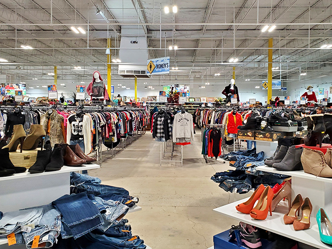 Those warehouse-style ceilings promise the kind of selection that could keep you happily browsing for hours.