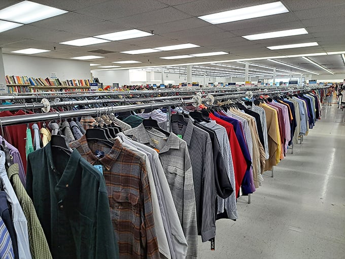 The clean, modern exterior of Community Aid houses an equally impressive interior of carefully selected secondhand goods.