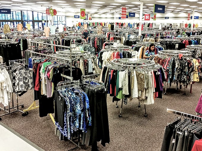 Clean lines and organized racks make this Goodwill location feel more department store than thrift shop. Bargain hunting with dignity!