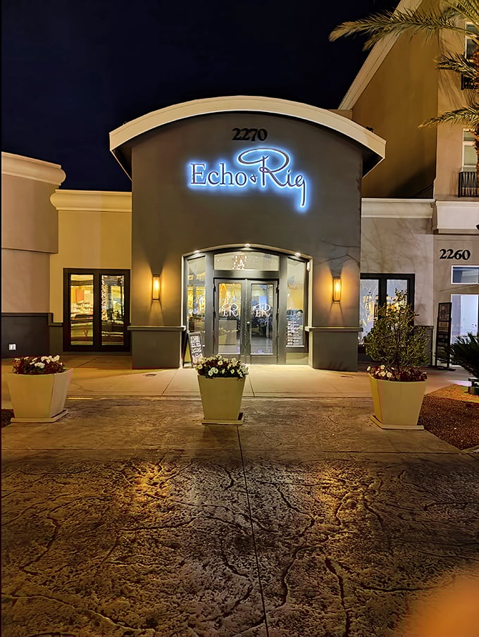 By day or night, Echo & Rig's contemporary entrance signals this isn't your grandfather's steakhouse &ndash; though he'd certainly approve of the steaks.