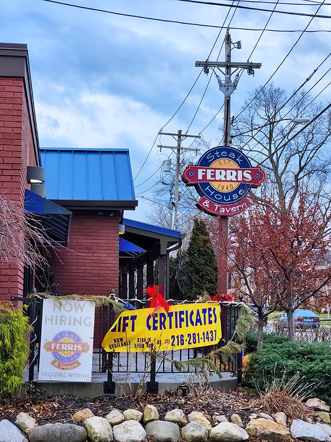 Ferris Steak House: "Gift certificates available" might be the most romantic words in the English language. Steak love is true love.