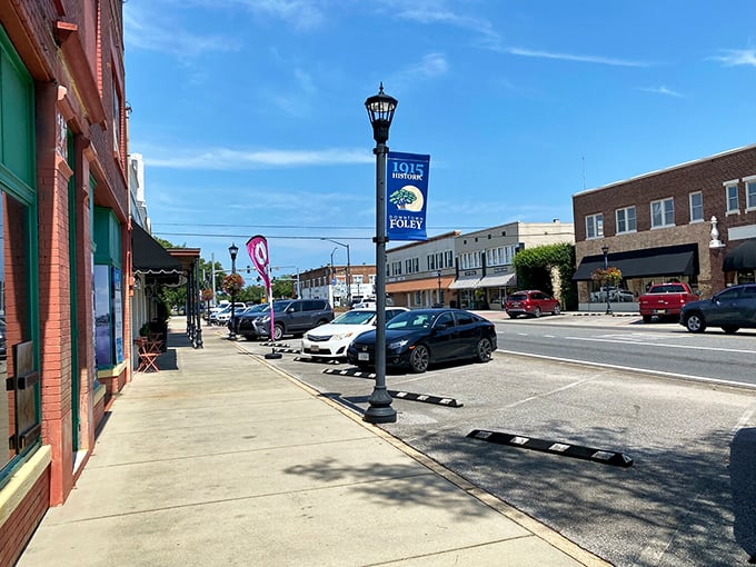 Modern convenience meets small-town prices in Foley, where outlet shopping and beach access come without the coastal price tag.