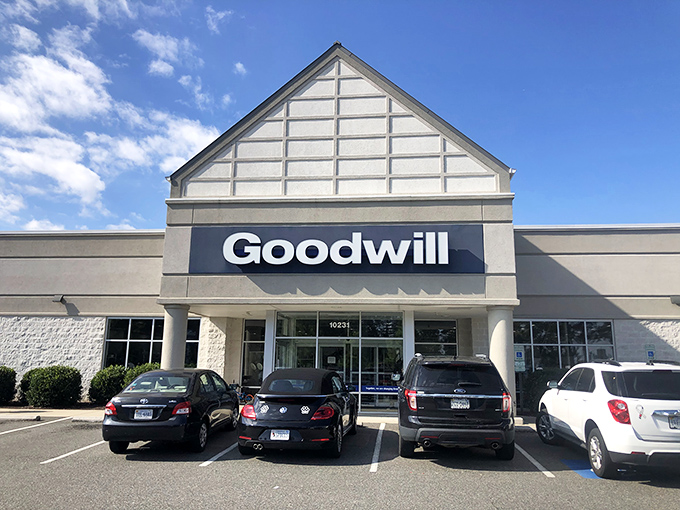 The modern Goodwill experience: spacious, organized, and absolutely packed with potential finds that won't break the bank.