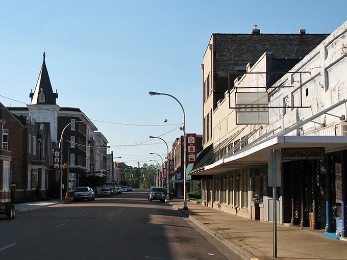 Downtown Greenwood's wide streets and historic buildings create an atmosphere where retirement dollars stretch like Mississippi summer days.