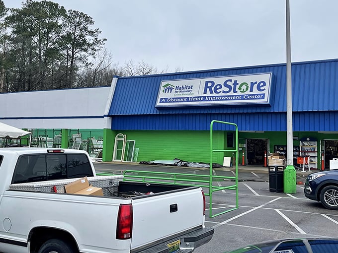 Where DIY dreams begin! Habitat ReStore's distinctive colors make it a landmark for renovation enthusiasts and bargain hunters alike.