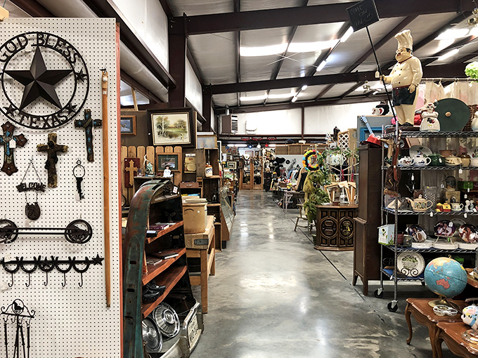 Inside Lotza Stuff, aisles of carefully arranged antiques and collectibles create a museum of everyday Americana.