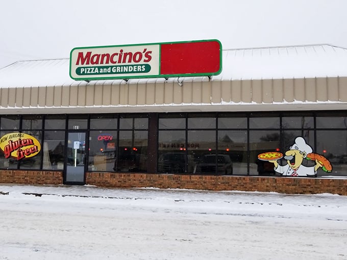 The winter wonderland of pizza! Mancino's keeps the ovens hot even when Michigan freezes over.