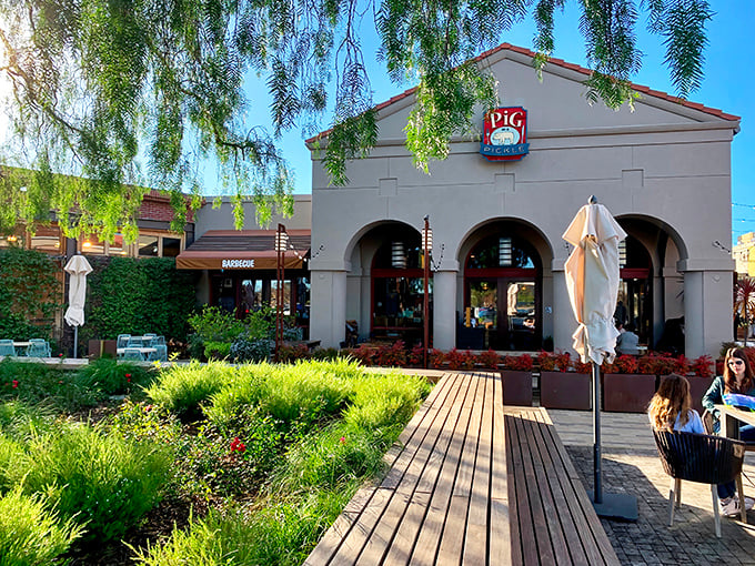 Those Spanish-style arches frame some of Marin County's most surprising culinary delights perfectly.