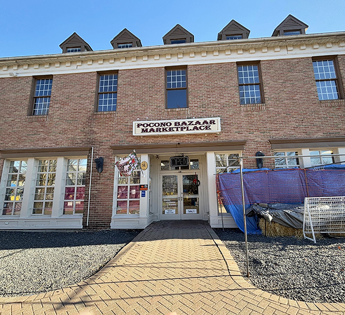 Behind these doors, the Pocono Bazaar offers climate-controlled treasure hunting regardless of mountain weather moods.
