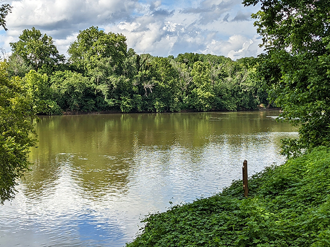 The James River flows gentle and green past Powhatan State Park, carrying centuries of stories in its current.