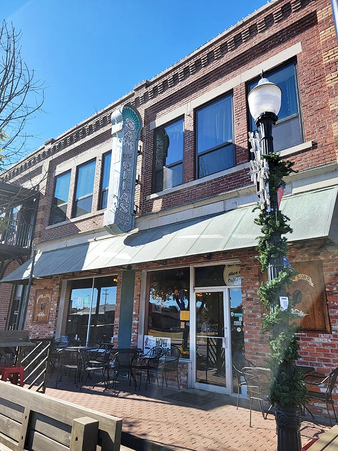 Downtown Tahlequah's historic charm sets the stage for Sam & Ella's pizza magic. Those brick walls have absorbed decades of happy conversations.