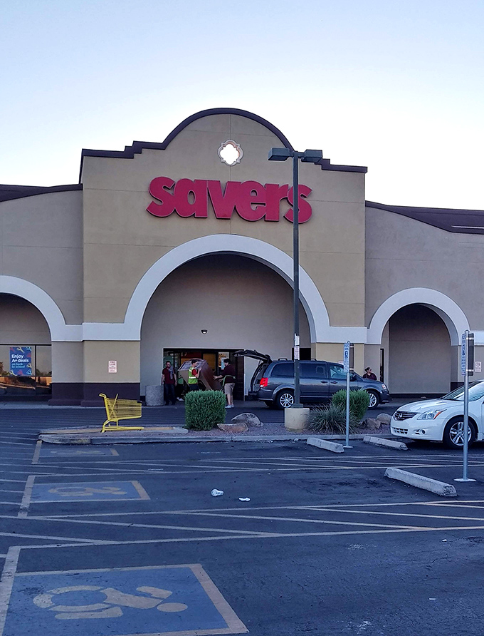 The grand arches of this Savers location invite you into a cathedral of consignment where shopping becomes a spiritual experience.