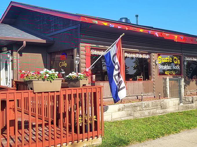Michigan pride flies high outside this Bay City gem. Inside, the pancakes stack up just as impressively.